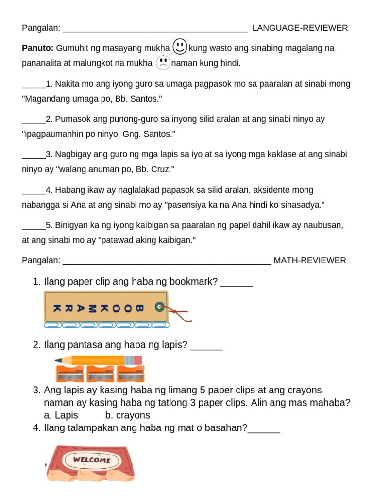 1st Reviewer GRADE 1 | PDF