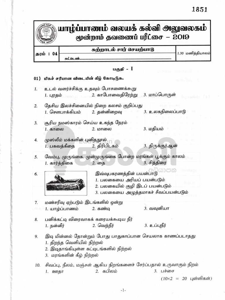 Gr4 Ta Environmental Studies 2019 Term 3 | PDF