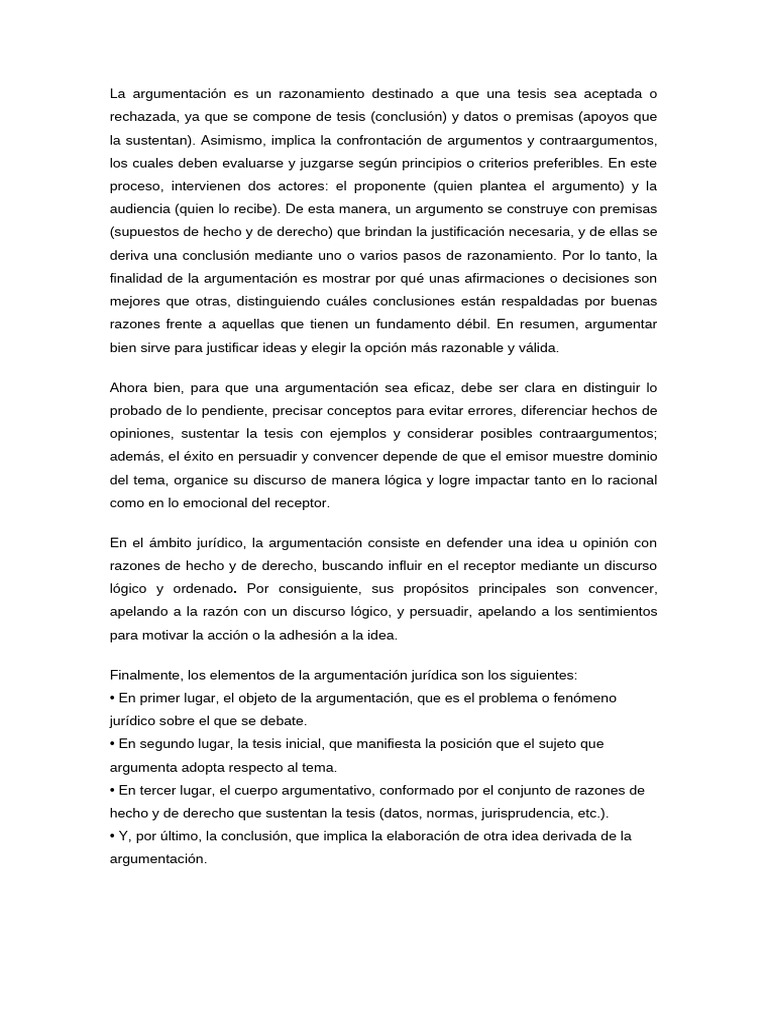 La Argumentación | PDF