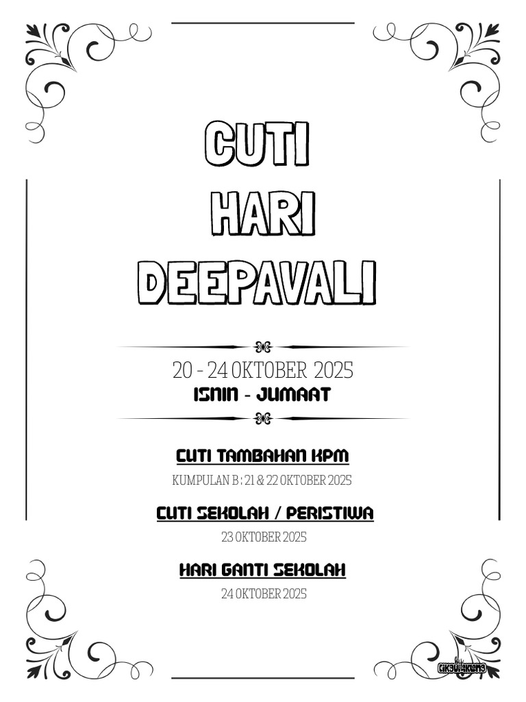 Divider Cuti Hari Deepavali | PDF