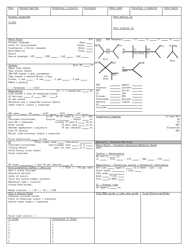 Comprehensive Patient Assessment Template | PDF | Medical Specialties ...