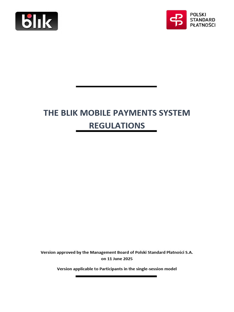 Blik Mobile Payments System Regulations Single Session Model | PDF ...