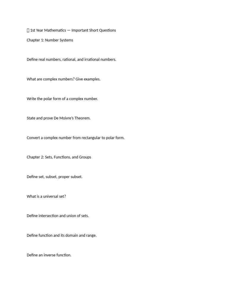 1st Year Math' | PDF | Trigonometric Functions | Matrix (Mathematics)