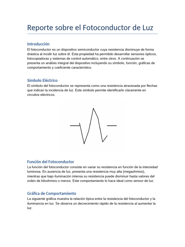 Fotoconductor: Funcionamiento y Aplicaciones | PDF