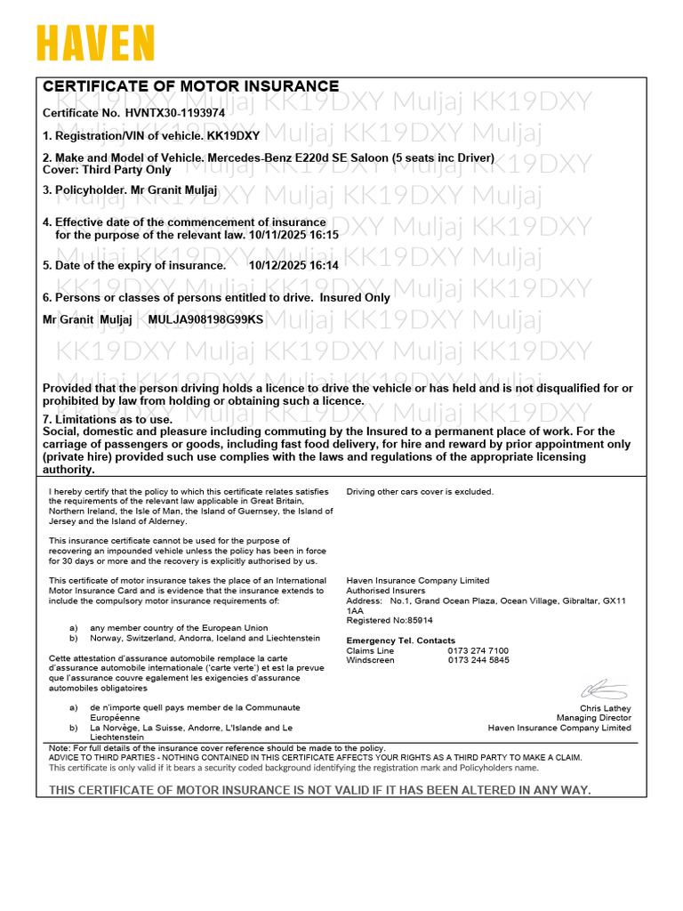TX Certificate 58316793 | PDF | Insurance | Vehicle Insurance