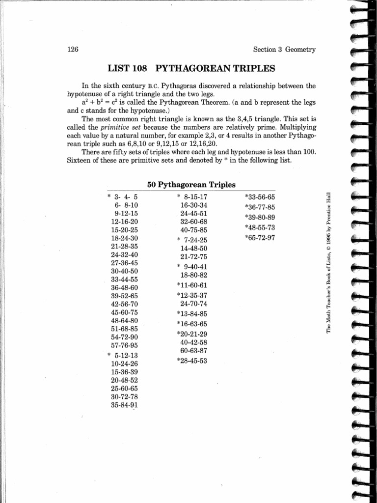 Pythagorean Triples | PDF