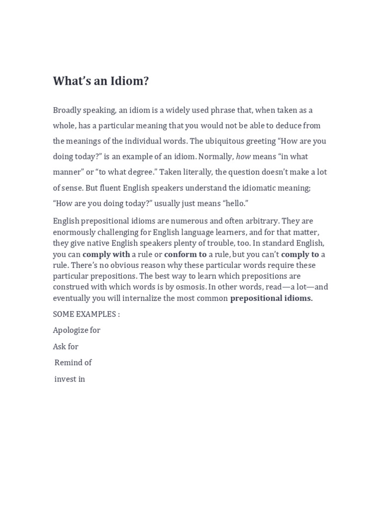 Understanding Idioms and Collocations | PDF | English Language | Idiom