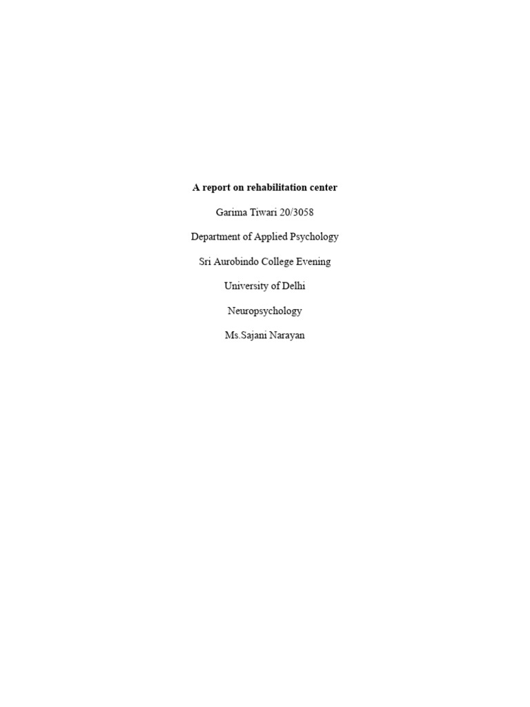 Externship Report | PDF | Physical Therapy | Mental Health
