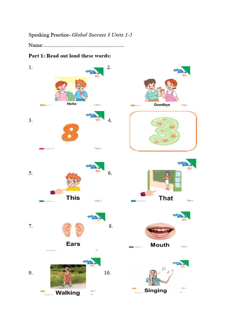 Speaking Practice for Global Success 3 | PDF