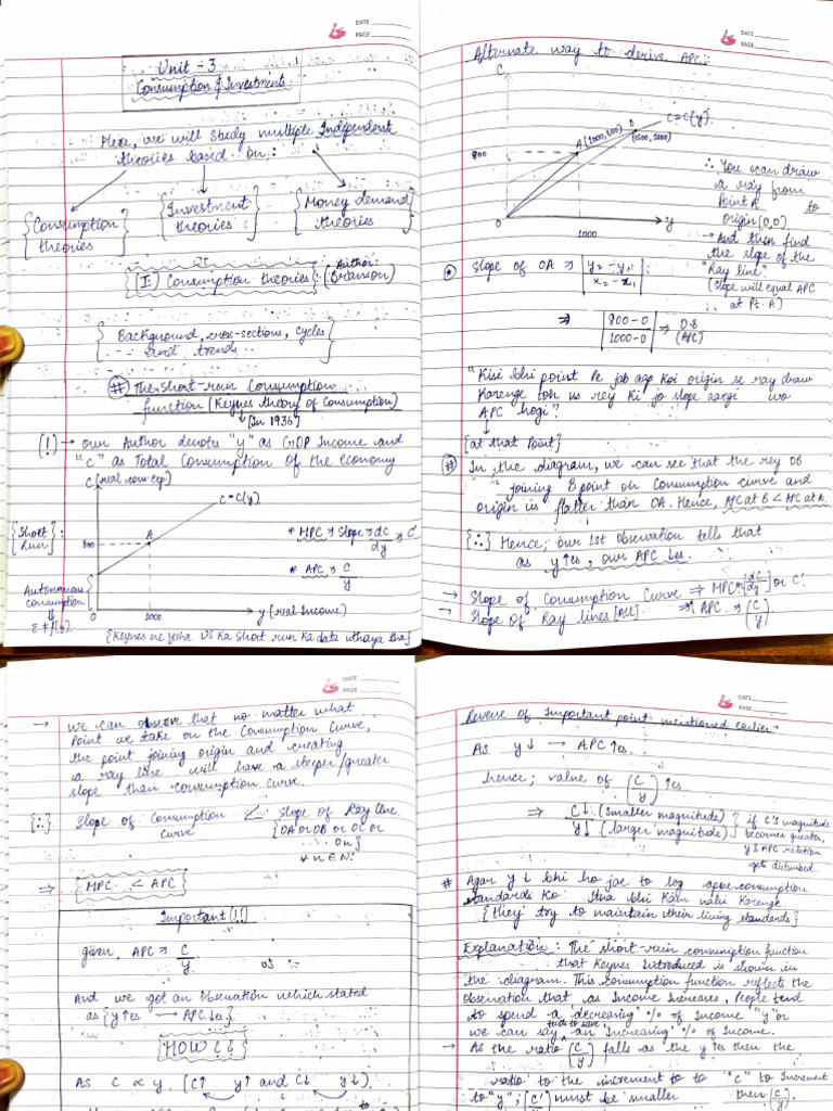 Consumption Theories of Unit-3 (MACRO) | PDF