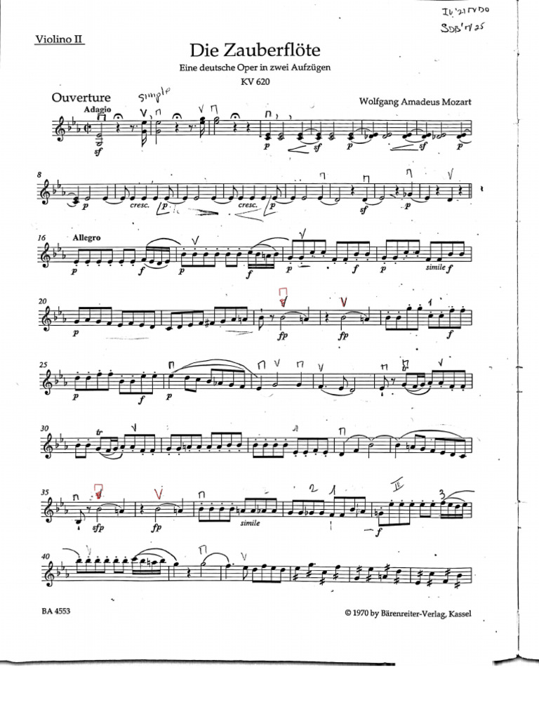 18.+mozart Magic+Flute Vln.+2 | PDF