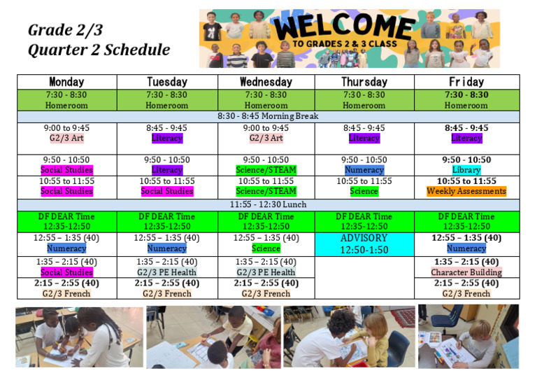Grade 2 - 3 Q2 Schedule | PDF