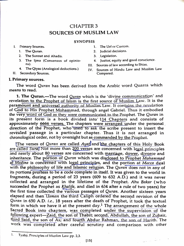 Sources of Muslim Law | PDF