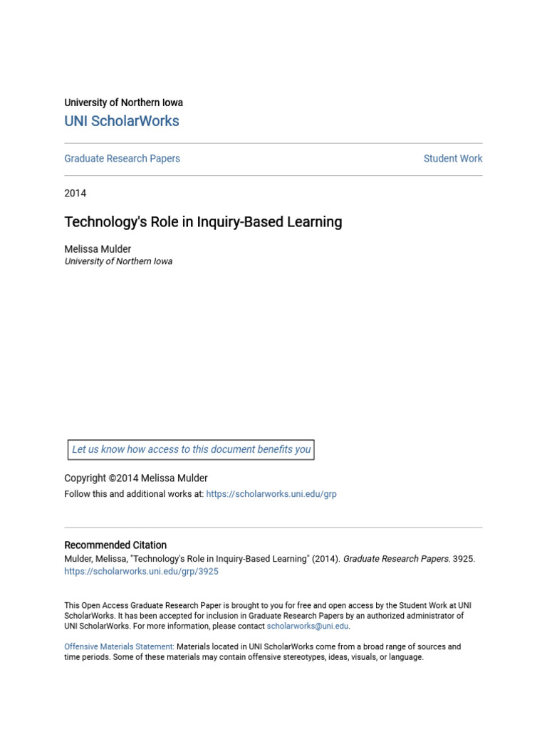 Technology in Inquiry-Based Learning | PDF | Inquiry Based Learning ...
