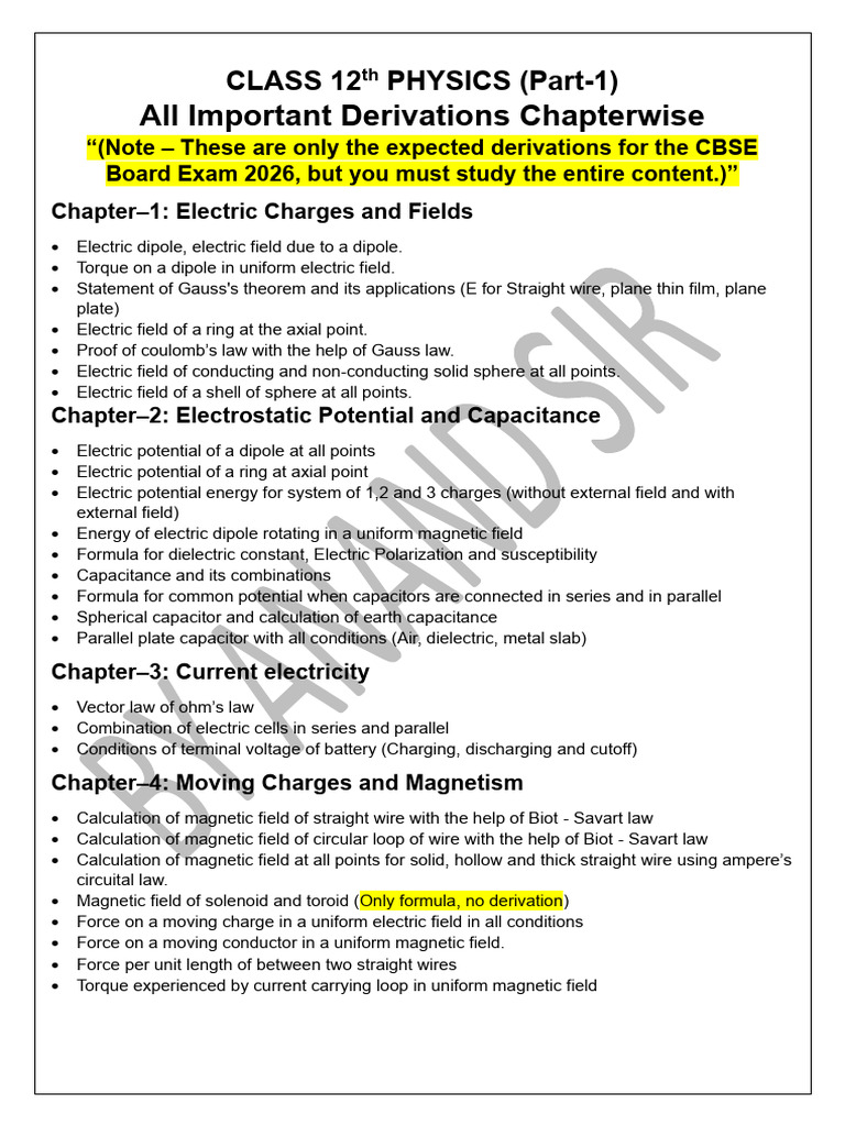Expected Derivations Physics | PDF | Magnetic Field | Inductance