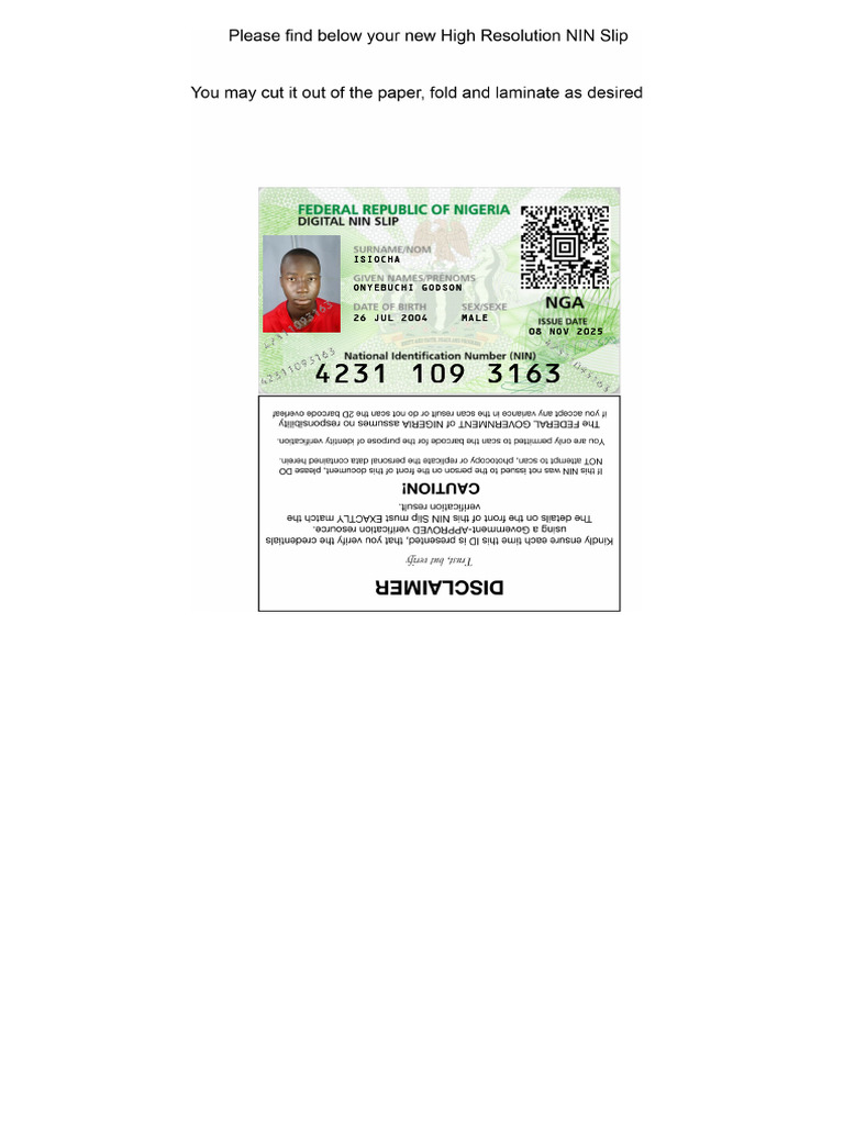 Onyebuchi Isiocha Premium Slip | PDF