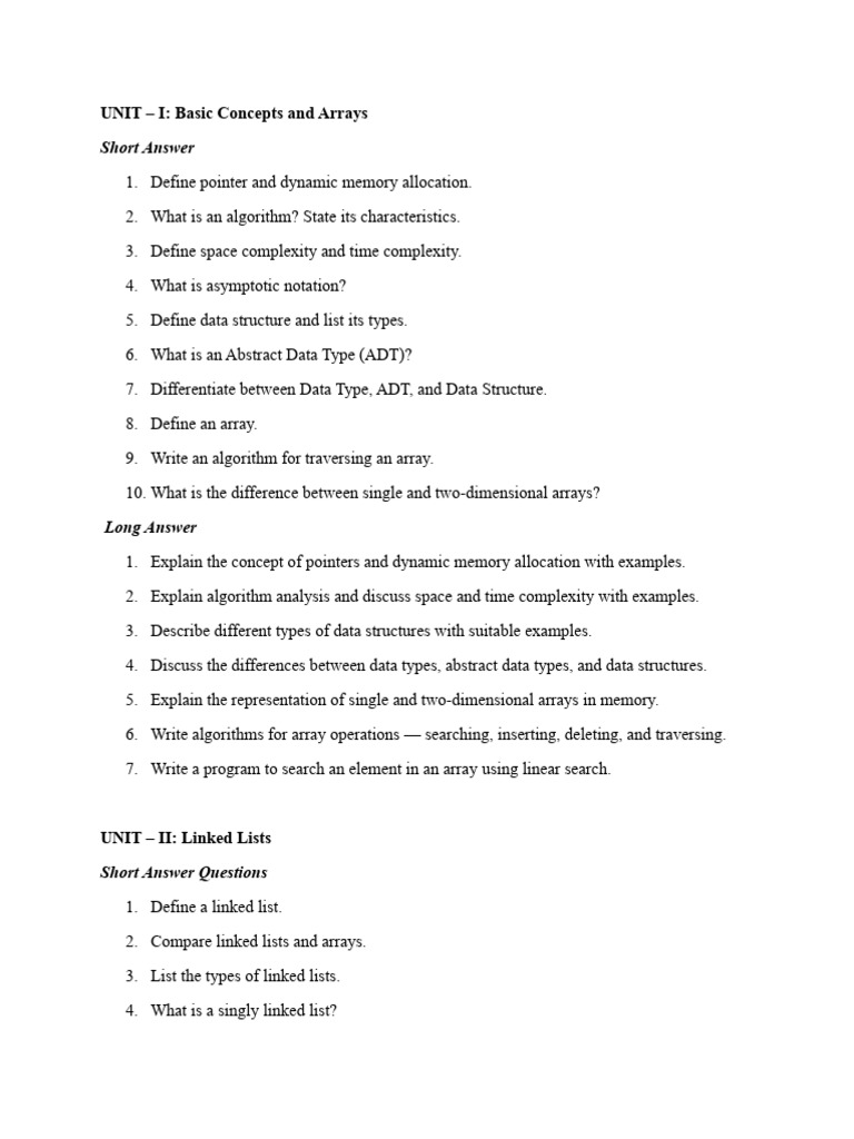 Data Structures Using C Imp Ques | PDF | Algorithms | Computer Programming