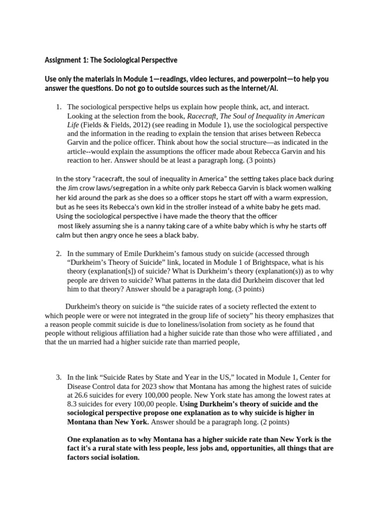 Sociological Perspectives on Inequality | PDF | Sociology | Émile Durkheim