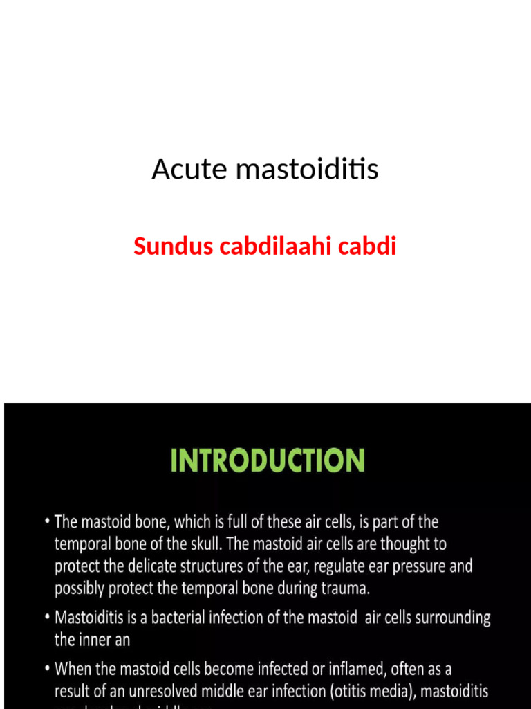 Acute Mastoiditis | PDF | Medical Specialties | Human Head And Neck
