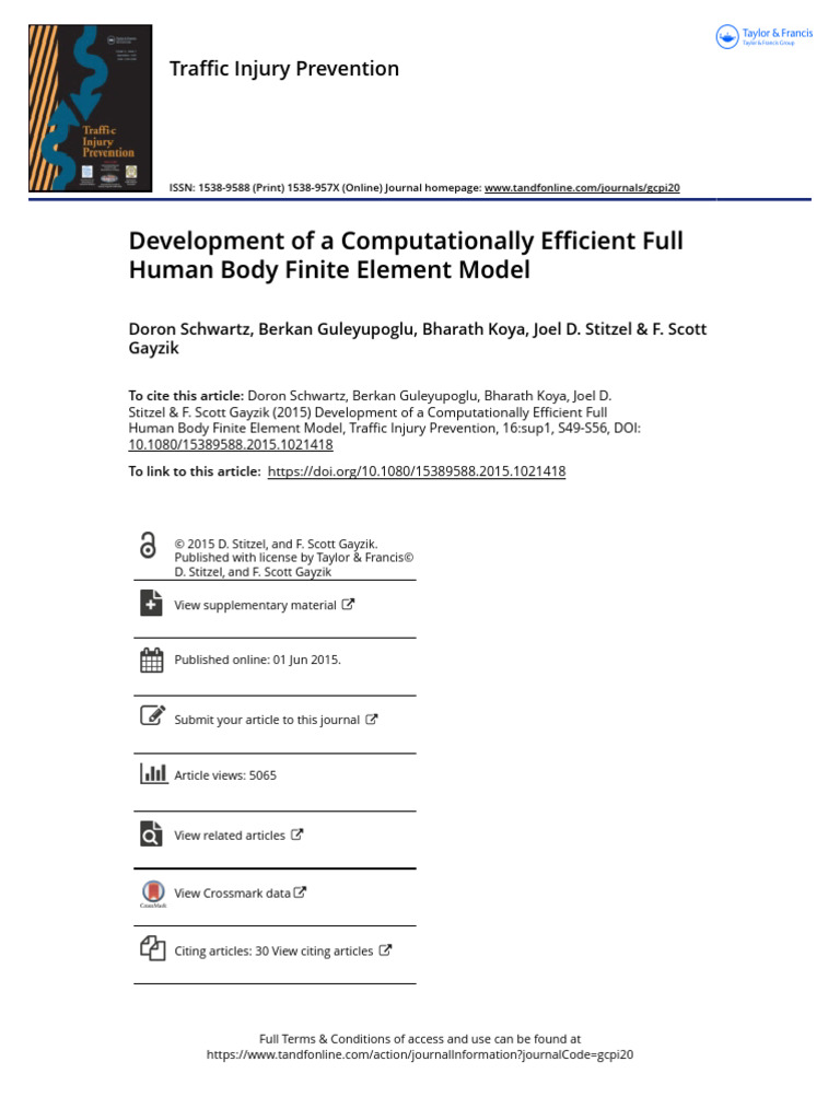 Development of A Computationally Efficient Full Human Body Finite ...