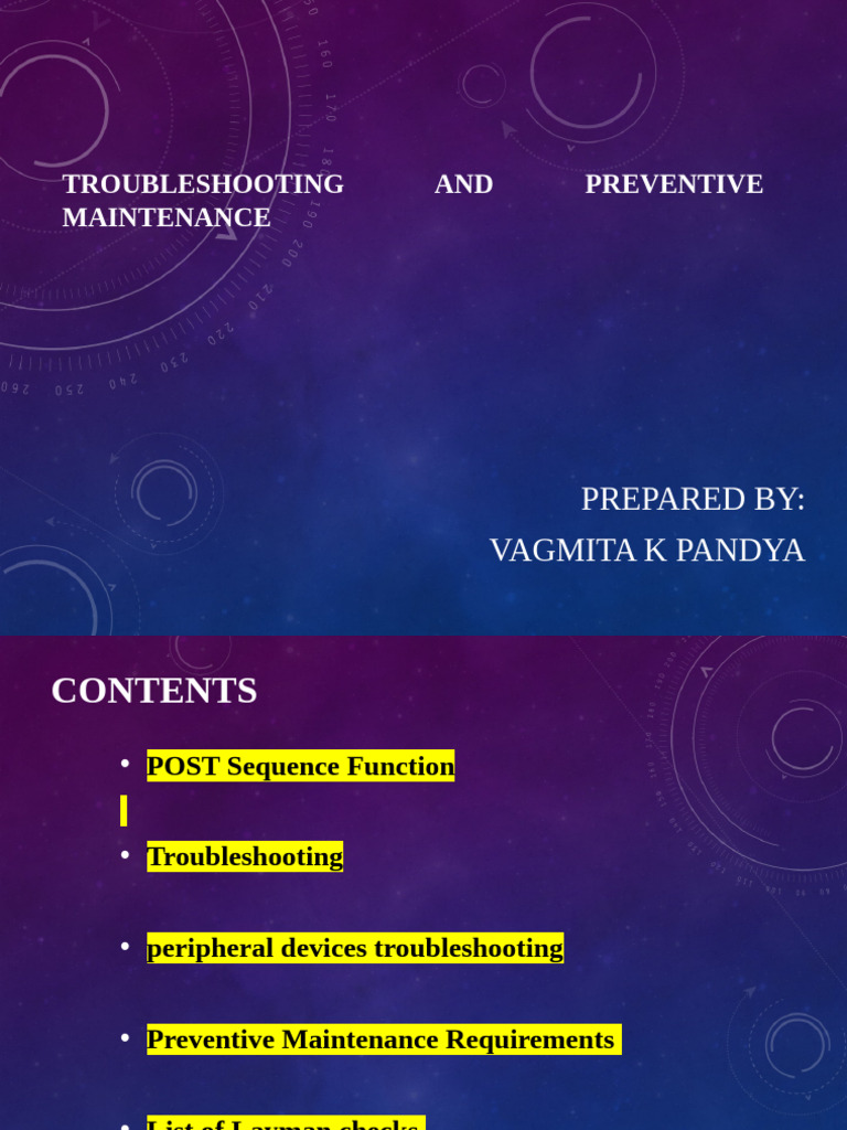 Unit-5 PC Troubleshooting Presentation | PDF | Bios | Booting
