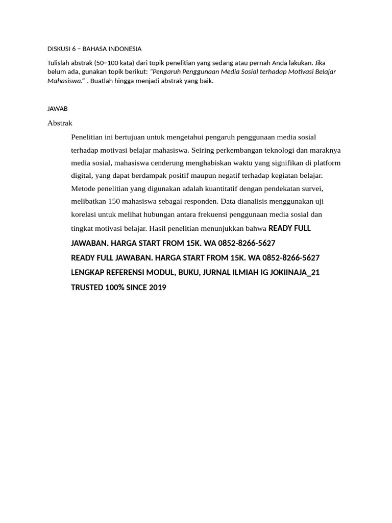 Diskusi 6 - Bahasa Indonesia | PDF