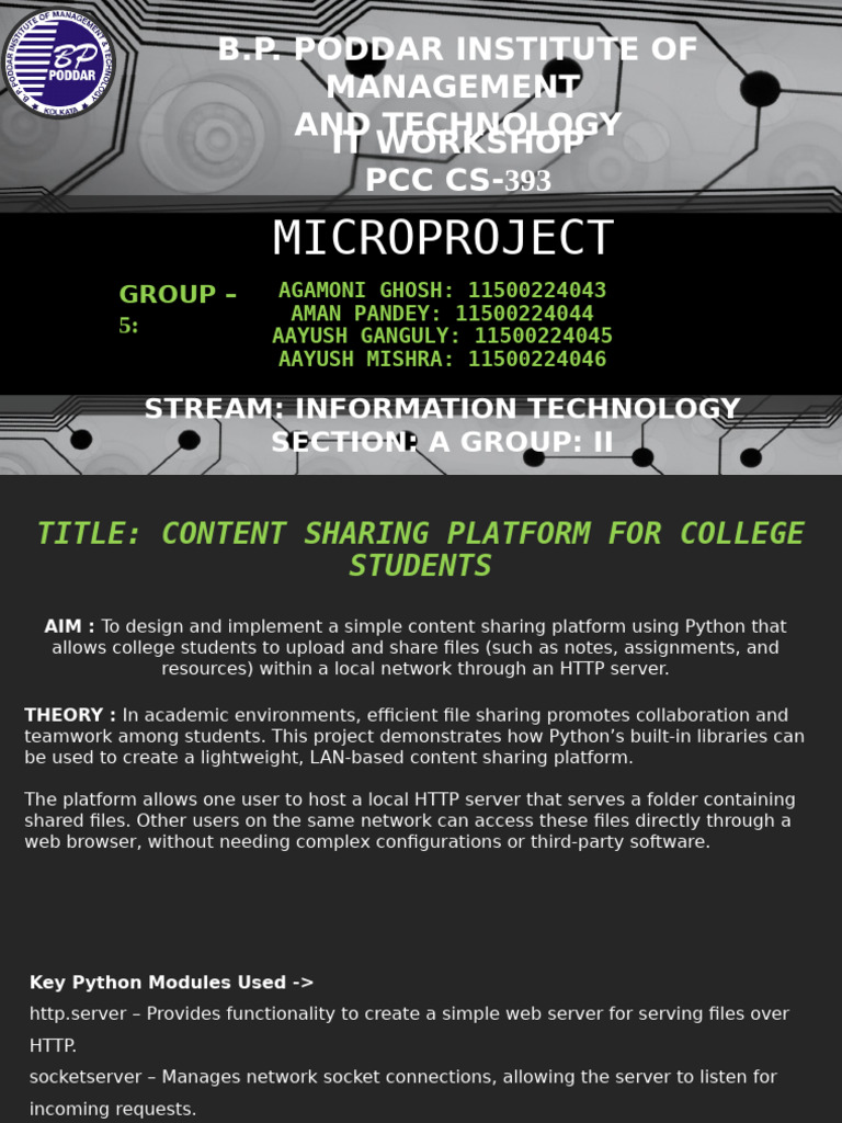 Microproject Group 5 | PDF | Networking | Internet & Web