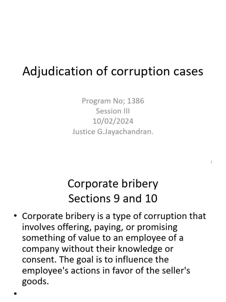 Corruption Case Adjudication Overview | PDF | Bribery | Justice
