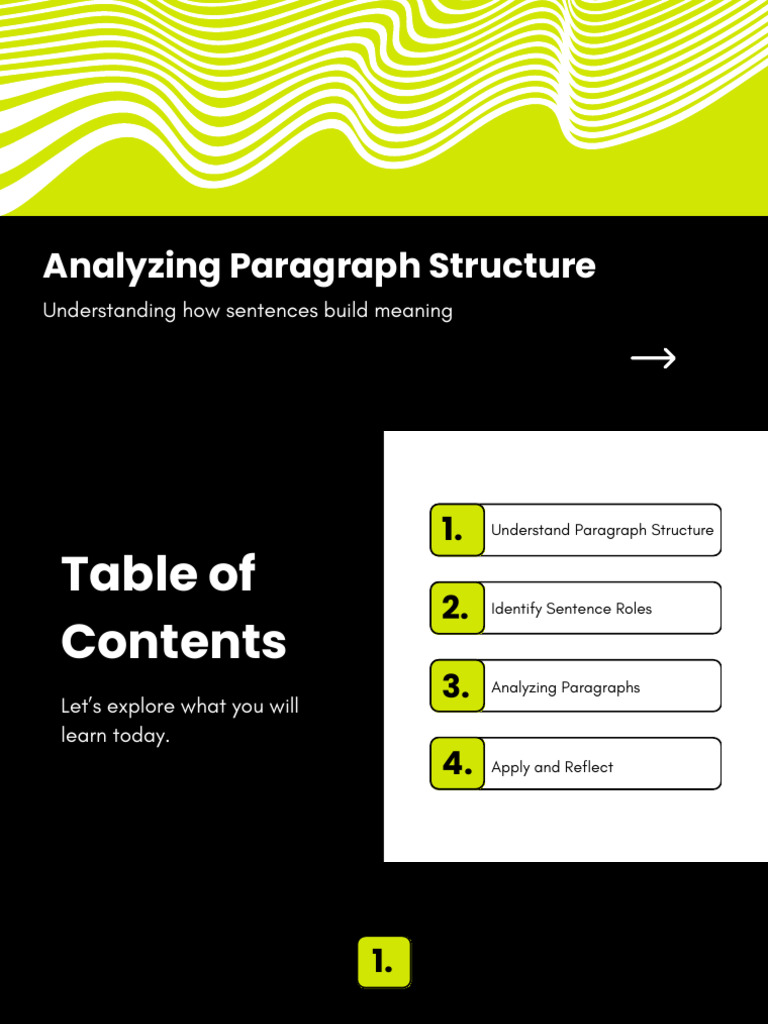 English Language Arts Analyzing Paragraph Structure Presentation in ...
