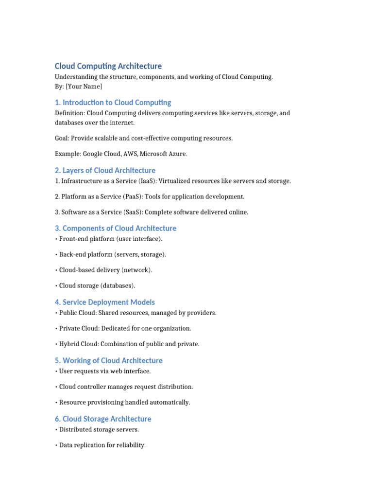 Cloud Computing Architecture | PDF