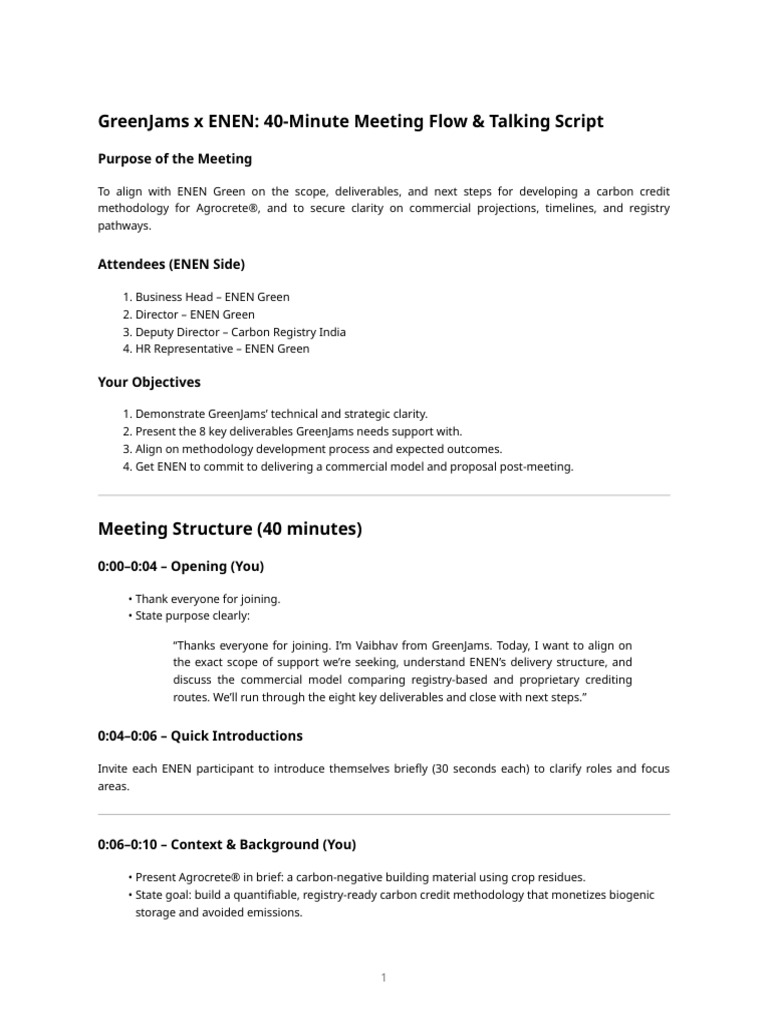 Enen Meeting Flow | PDF | Life Cycle Assessment