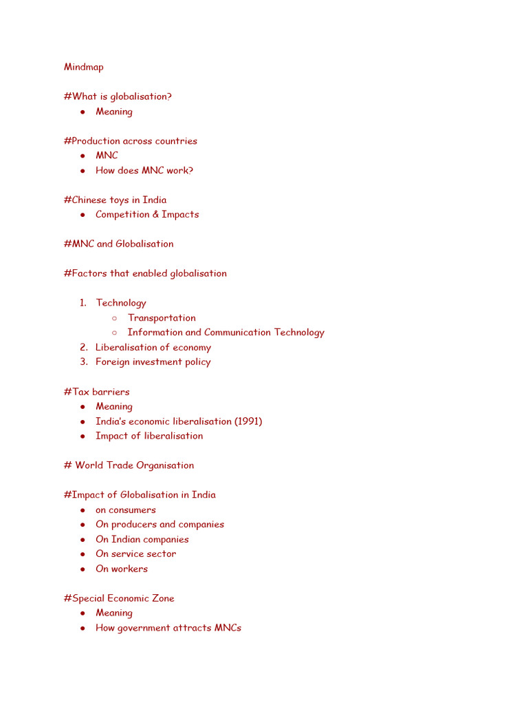 Mindmap CH 4 Economics | PDF