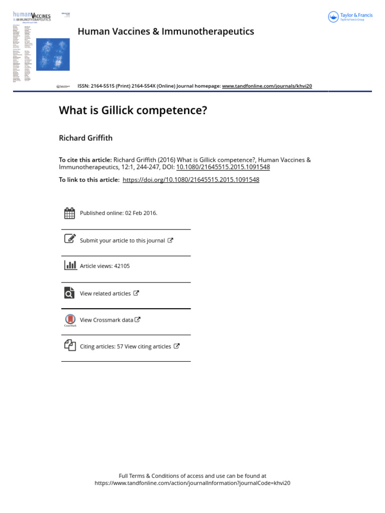 What Is Gillick Competence | PDF | Childhood | Family