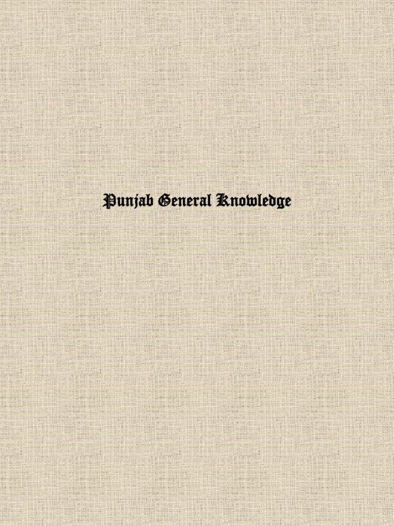 Punjab General Knowledge 1 15 | PDF | Guru Granth Sahib | Indian Religions