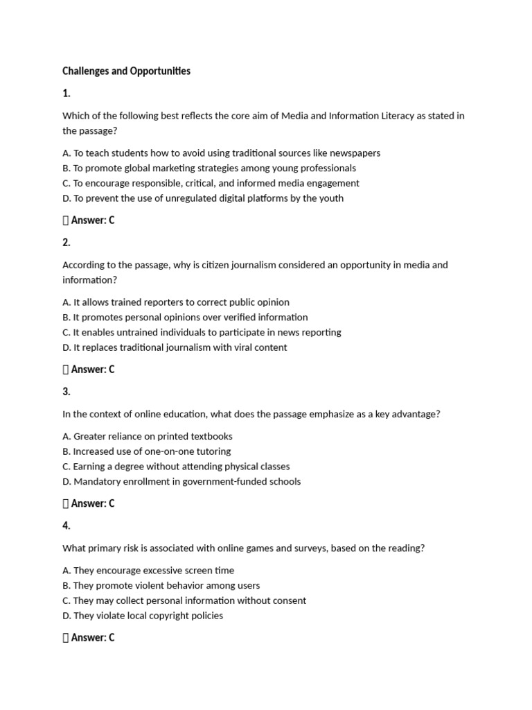Media Literacy: Challenges & Opportunities | PDF | Intellectual ...
