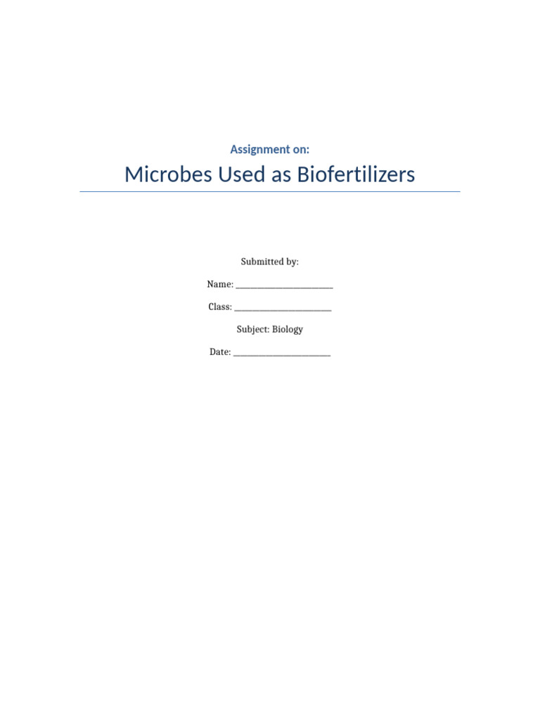 Microbes as Eco-Friendly Biofertilizers | PDF | Soil | Fertilizer