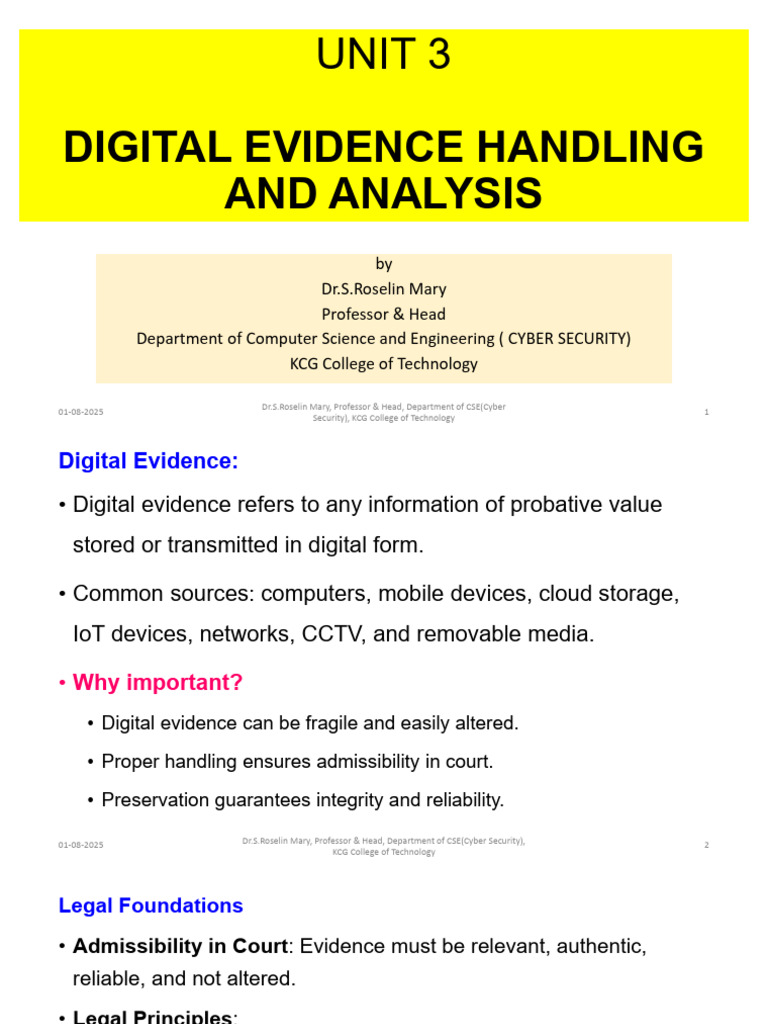 UNIT 3 - Digital Evidence Handling and Analysis | PDF | File System ...
