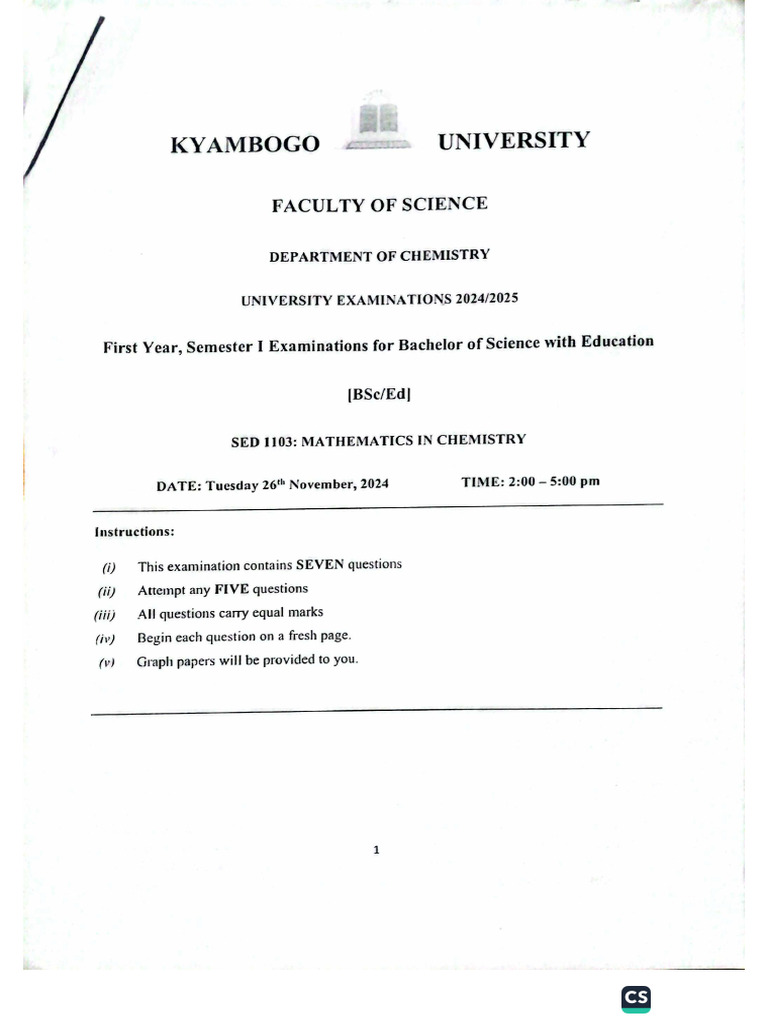 Bio and Chem Past Exams and Tests | PDF