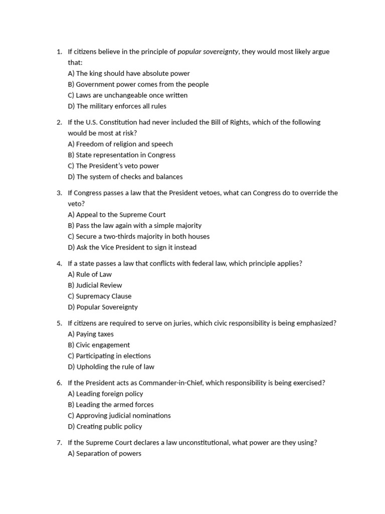 Key Concepts of U.S. Government Principles | PDF | Rule Of Law ...