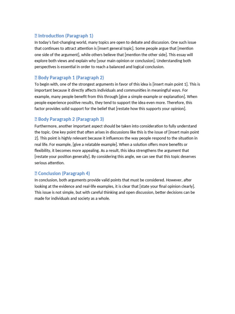 PTE Essay Template English | PDF