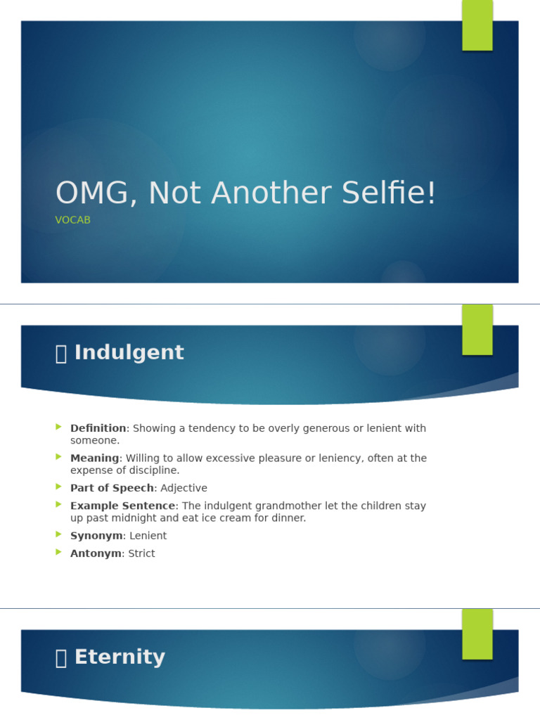 OMG, Not Another Selfie! (VOCAB) | PDF