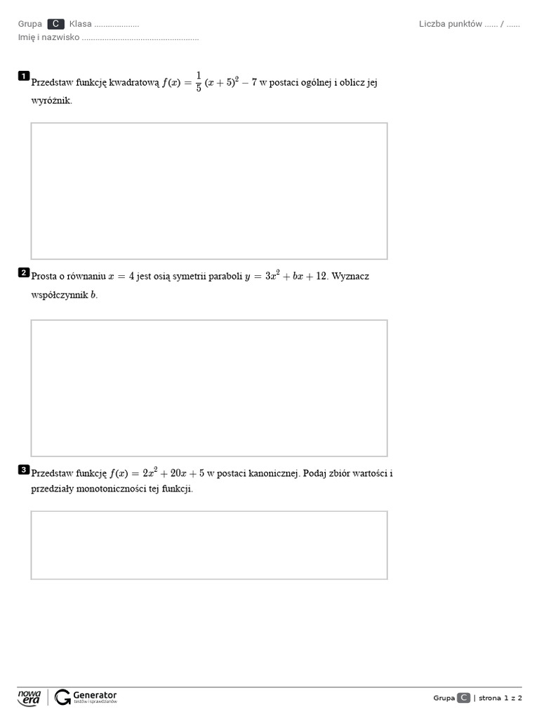 Praca Klasowa Gr. 2C | PDF