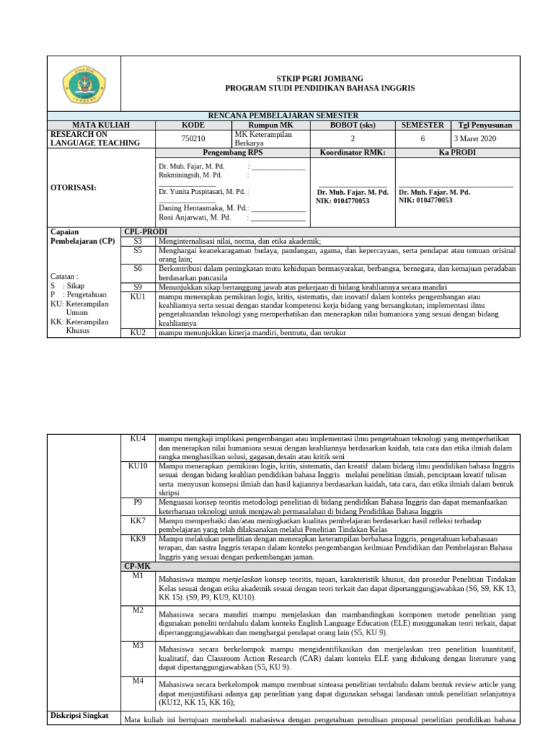1 Rps Rlt New Genap 2023-2024 | PDF