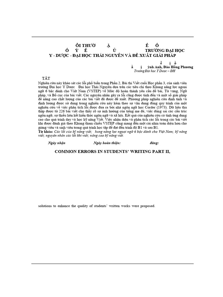 BBTK - Cac Loi Thuong Gap Trong Bai Viet So 2 - 6tr | PDF