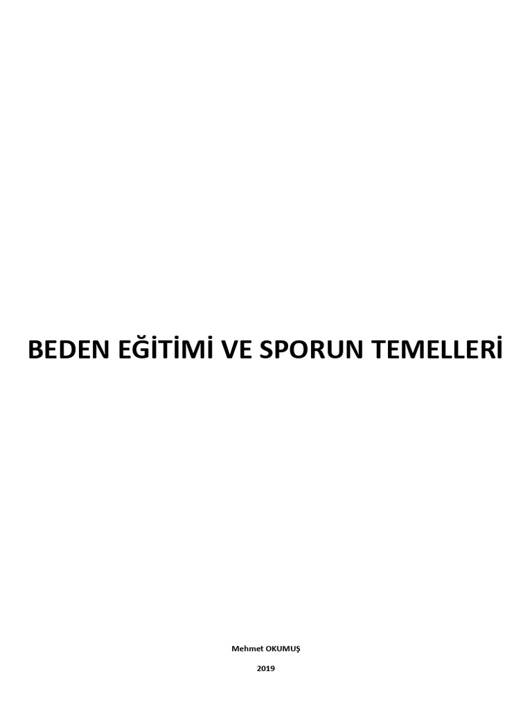 Beden Eği̇ti̇mi̇ Ve Sporun Temelleri̇ | PDF
