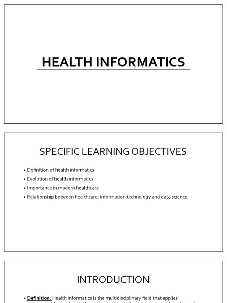 Understanding Health Informatics Evolution | PDF | Health Informatics ...