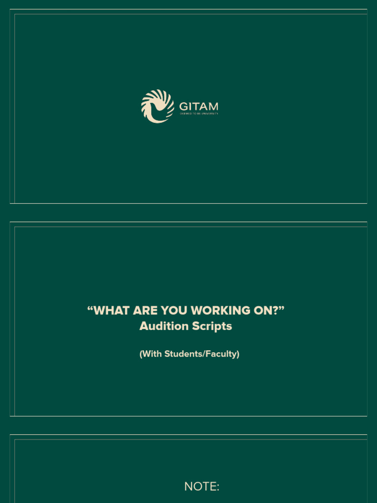 What Are You Working On - Audition Scripts | PDF