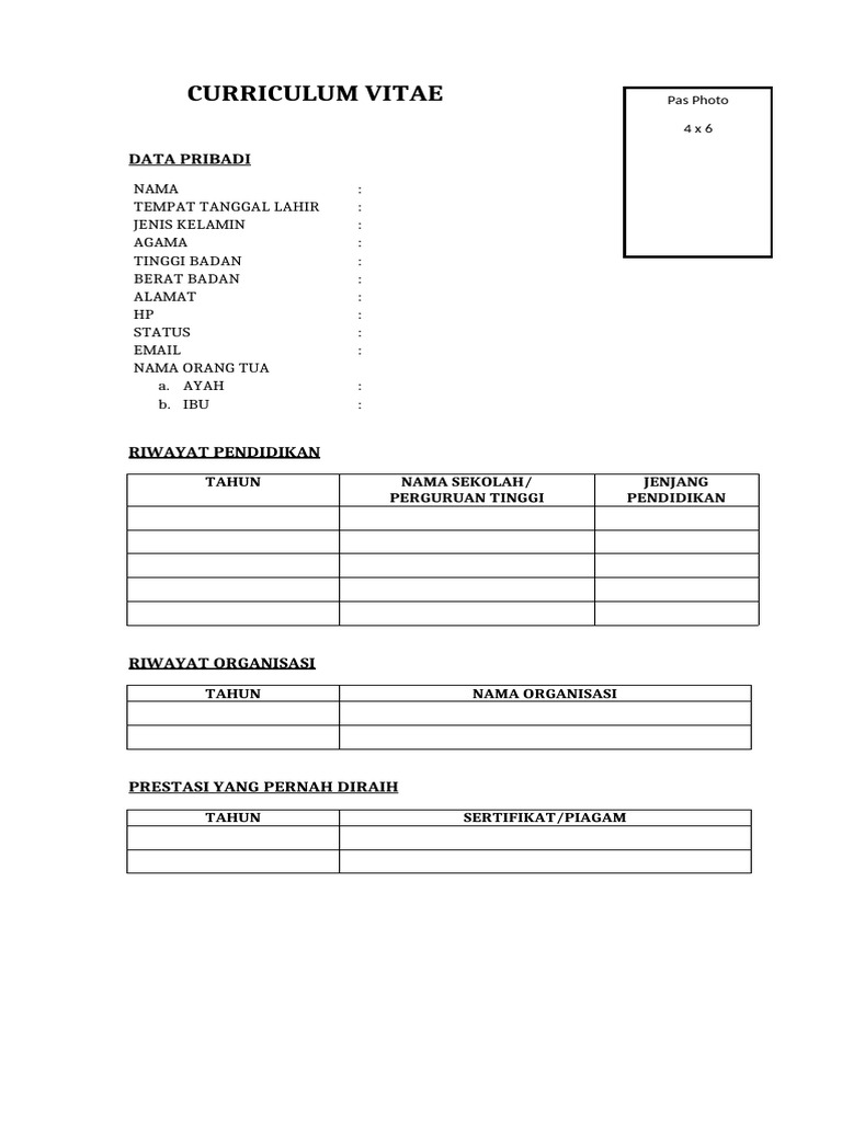 Contoh Format CV | PDF