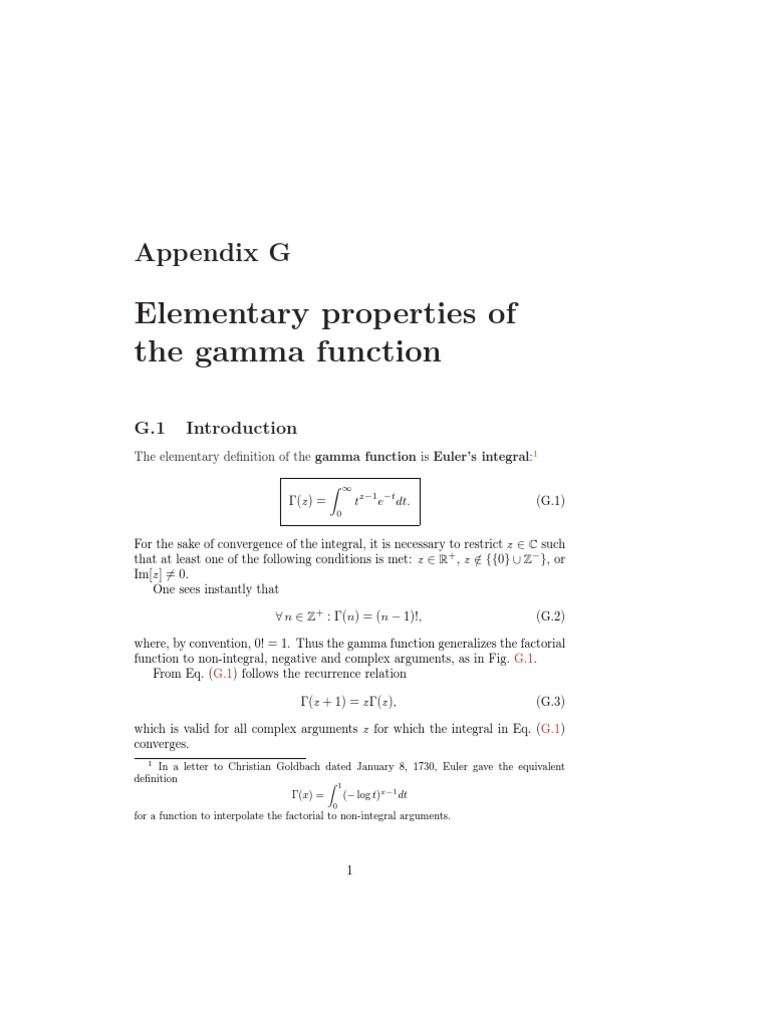 Understanding the Gamma Function Basics | PDF