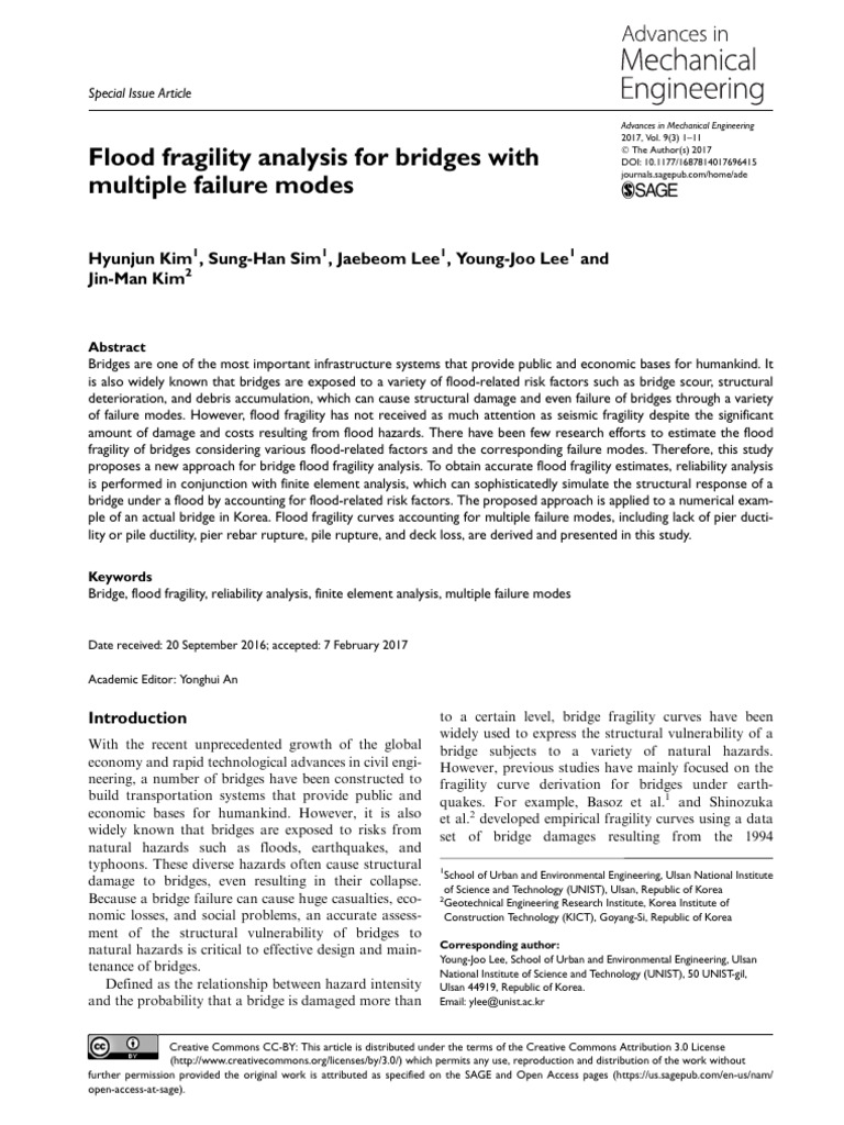 Flood Fragility Analysis For Bridges With Multiple | PDF | Reliability ...